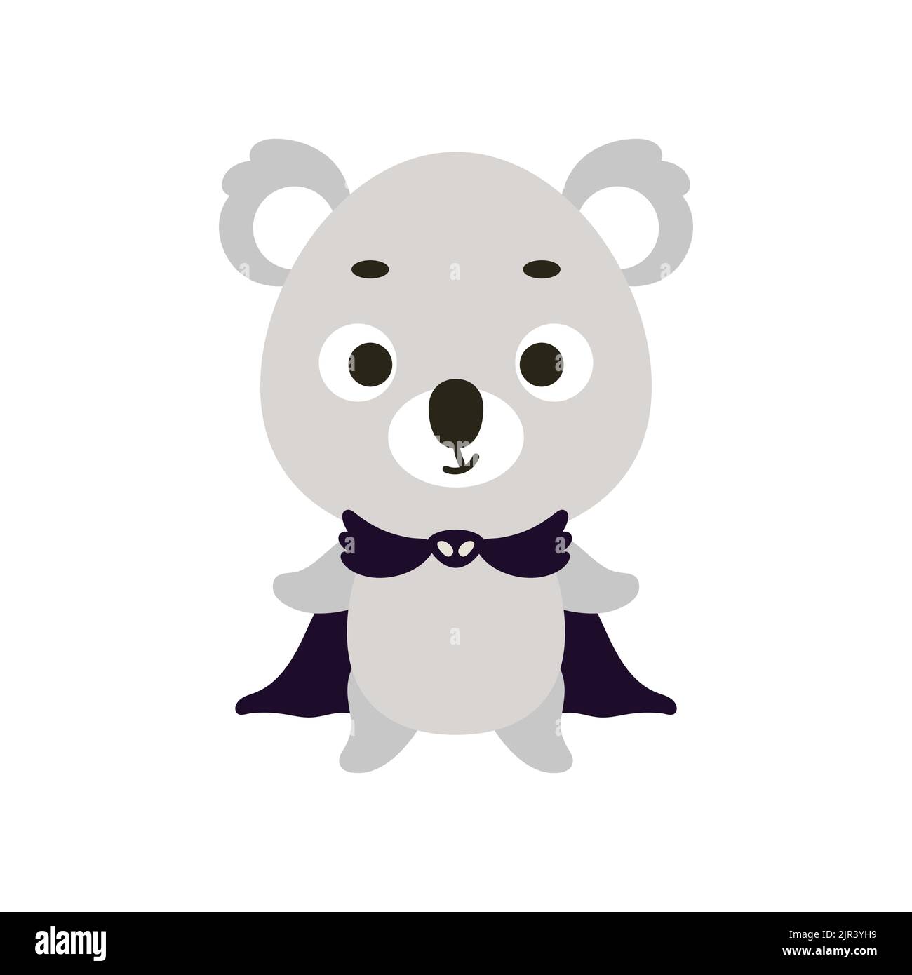 Cute little Halloween koala in a wizard costume. Cartoon animal ...