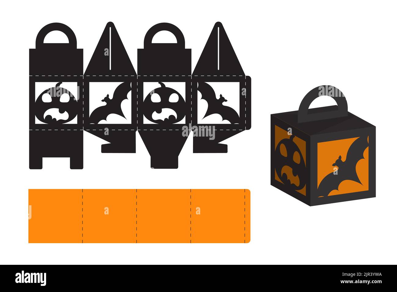 Happy Halloween treat box. Gift party favor box for sweets, candies ...