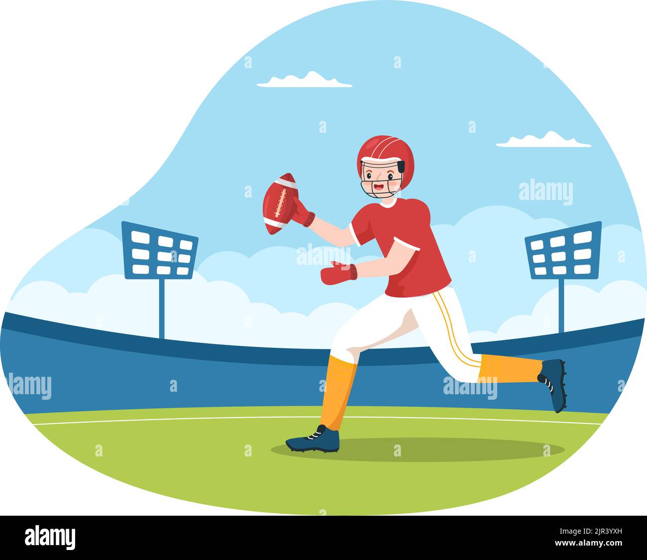 American Football Sports Player with The Game uses an Oval Shaped Ball ...