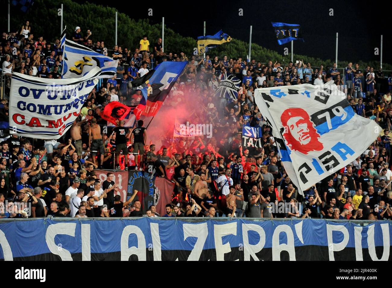 Arena Garibaldi, Pisa, Italy, August 21, 2022, Fans of Pisa during AC ...