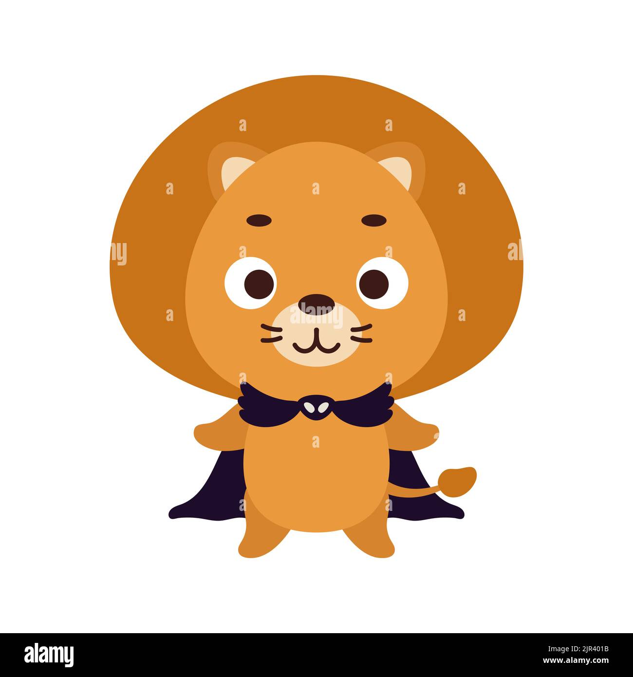 Cute little Halloween lion in a wizard costume. Cartoon animal ...