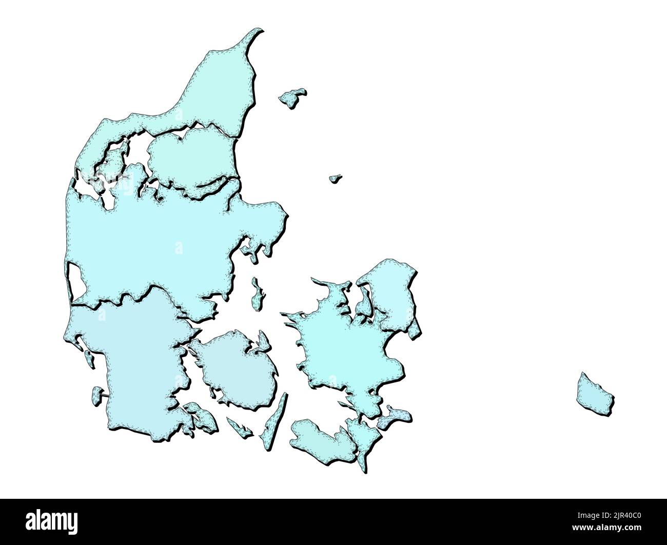 Map of Denmark with states isolated Stock Vector Image & Art - Alamy