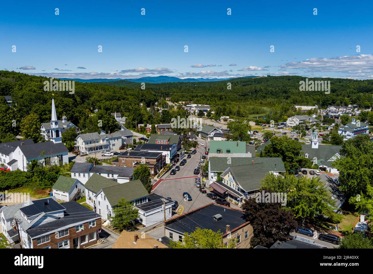 Low level aerial of Meredith, Belknap County, New Hampshire Stock Photo ...