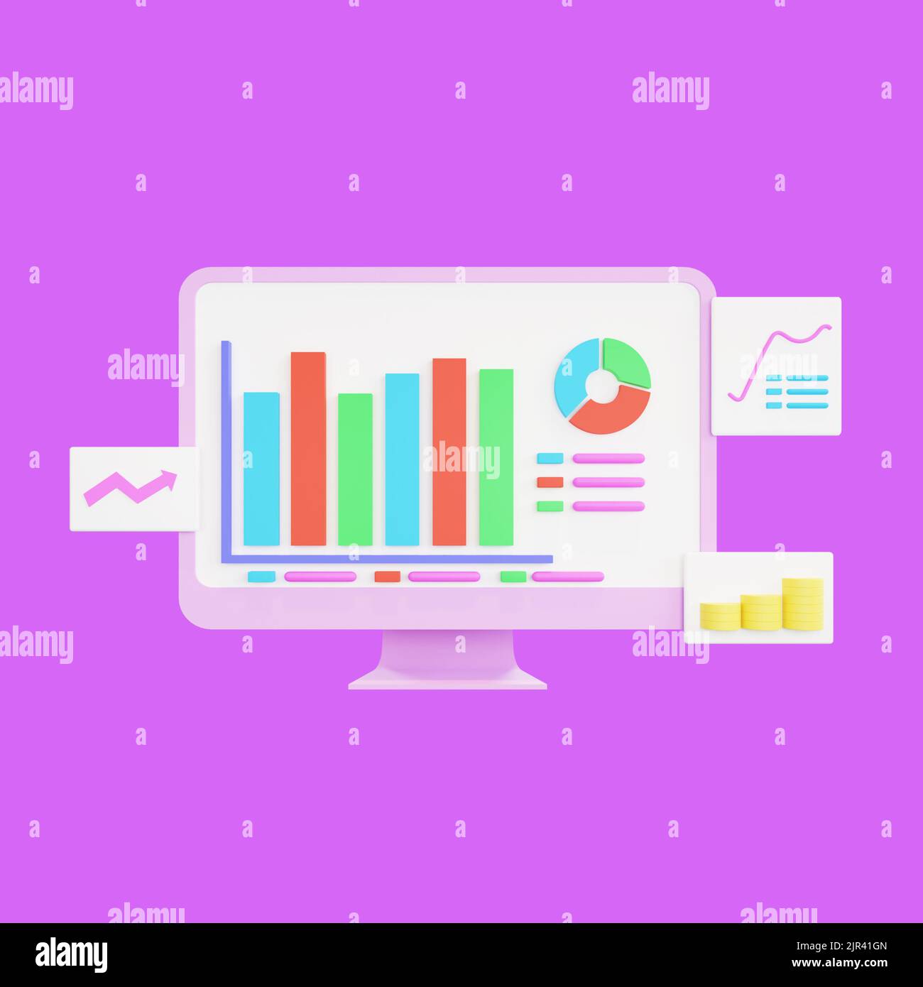 3d rendering digital marketing data analysis sales hit the target Stock ...