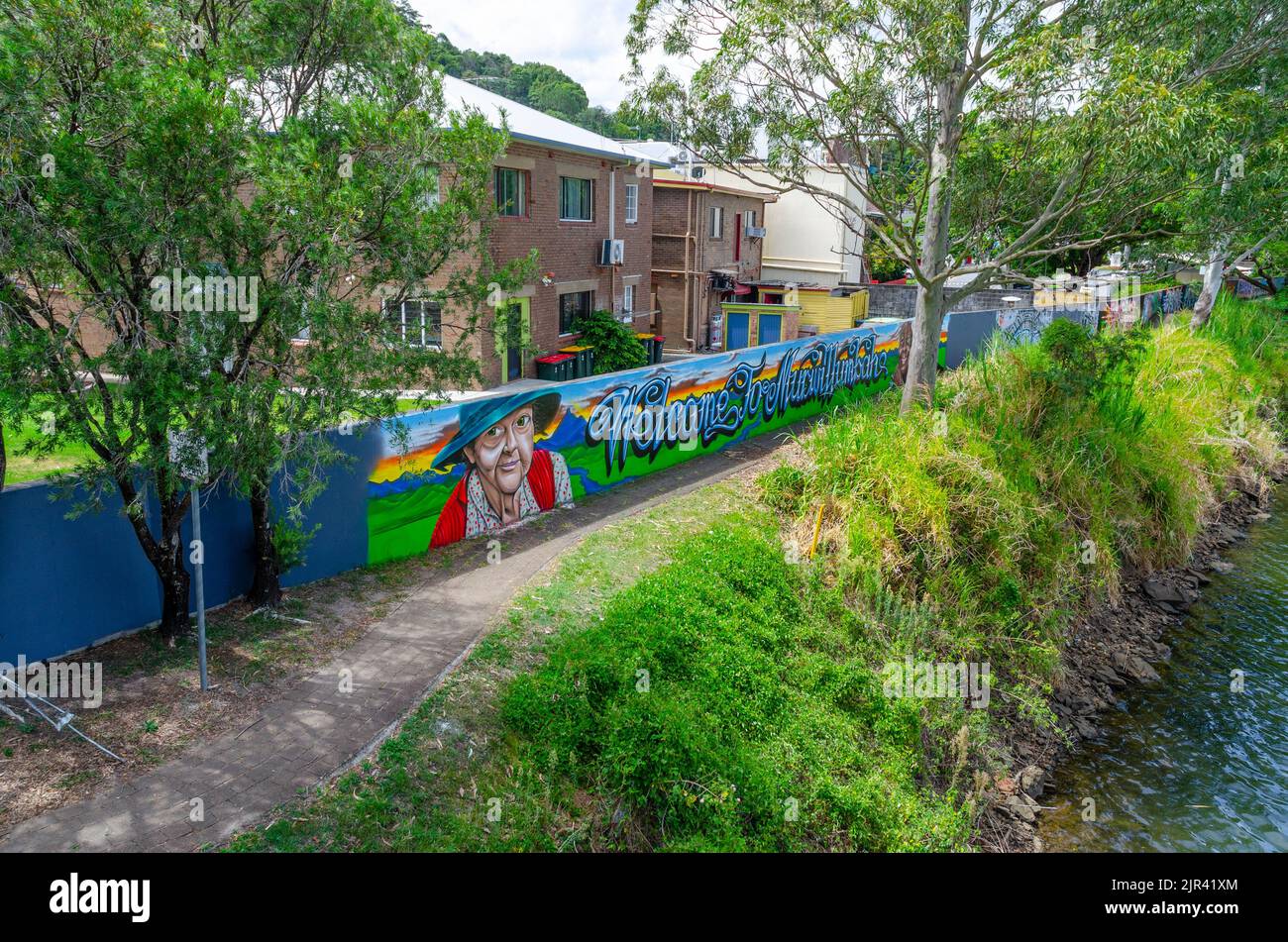 welcome to murwillumbah painted graffiti sign at the entrance to ...