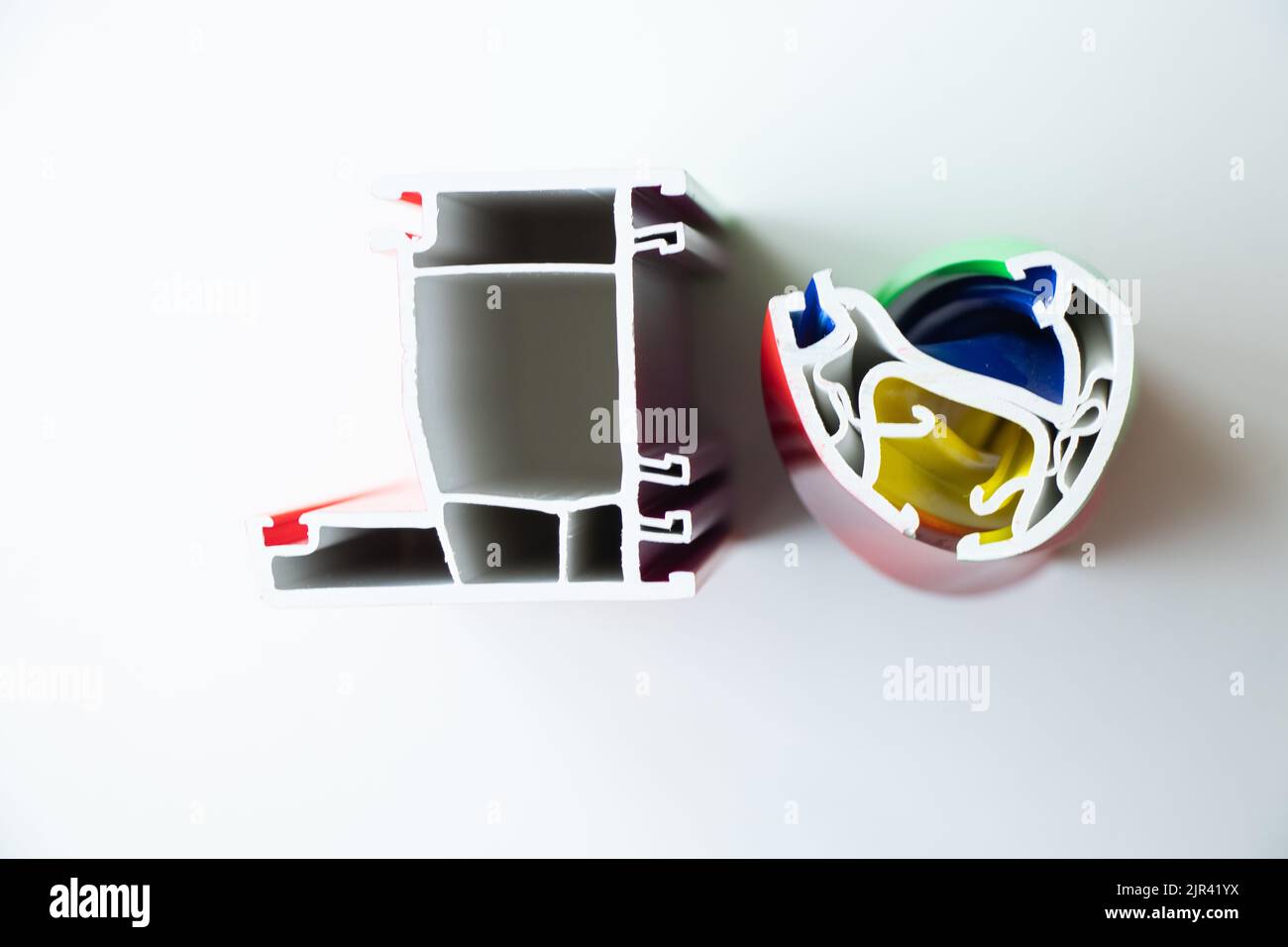 aluminum window frame as a sample, sectional window, painted window ...