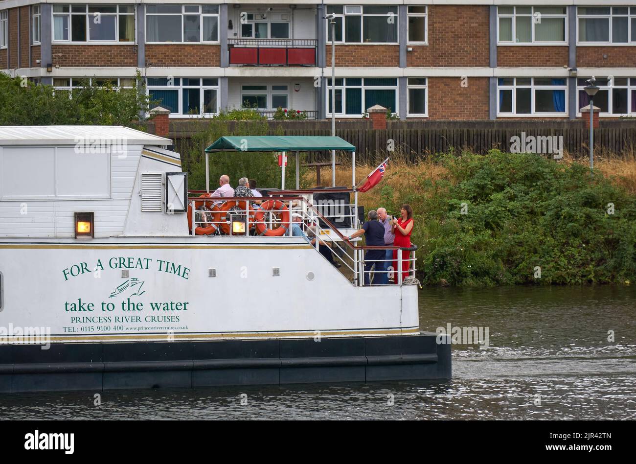 Large pleasure cruise boat on the River Trent in Nottingham, UK Stock ...