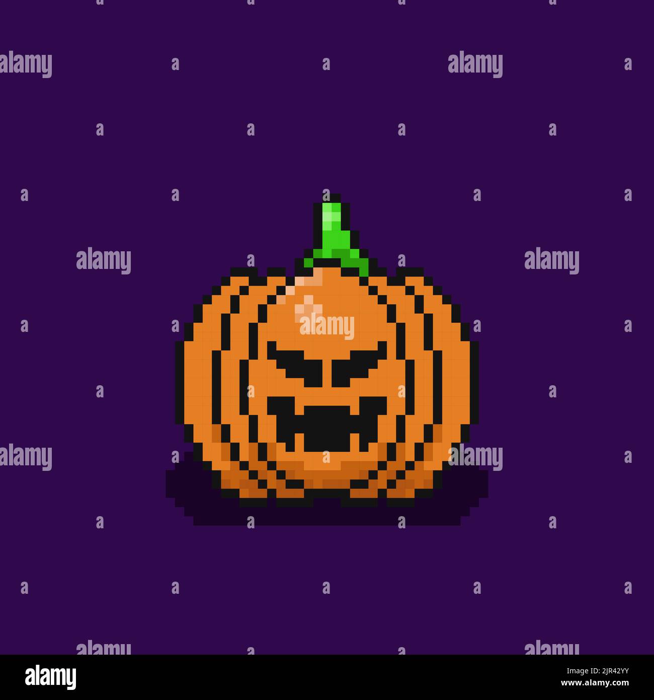pixel art pumpkin scary halloween,vector illustration Stock Vector ...