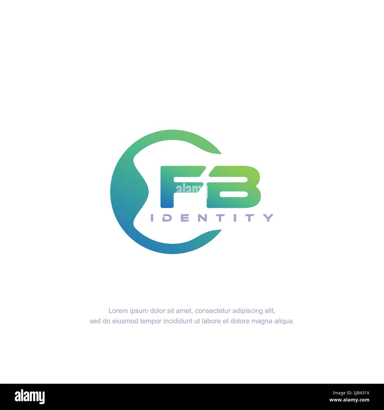 FB Initial letter circular line logo template vector with gradient color Stock Vector Image ...