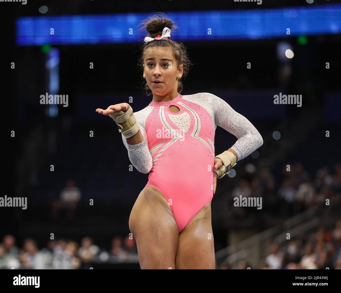 Tampa, FL. US, August 21, 2022: Addison Fatta competes on the floor ...