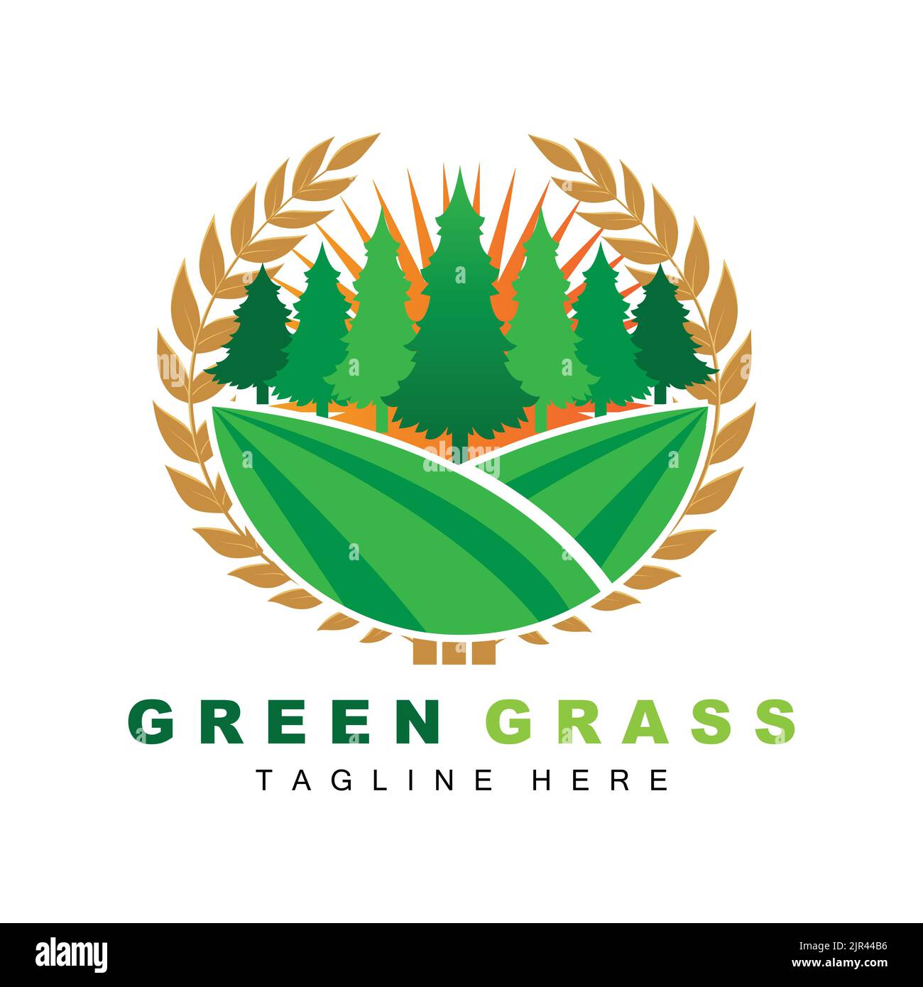 Green grass with leaf Stock Vector Images - Alamy