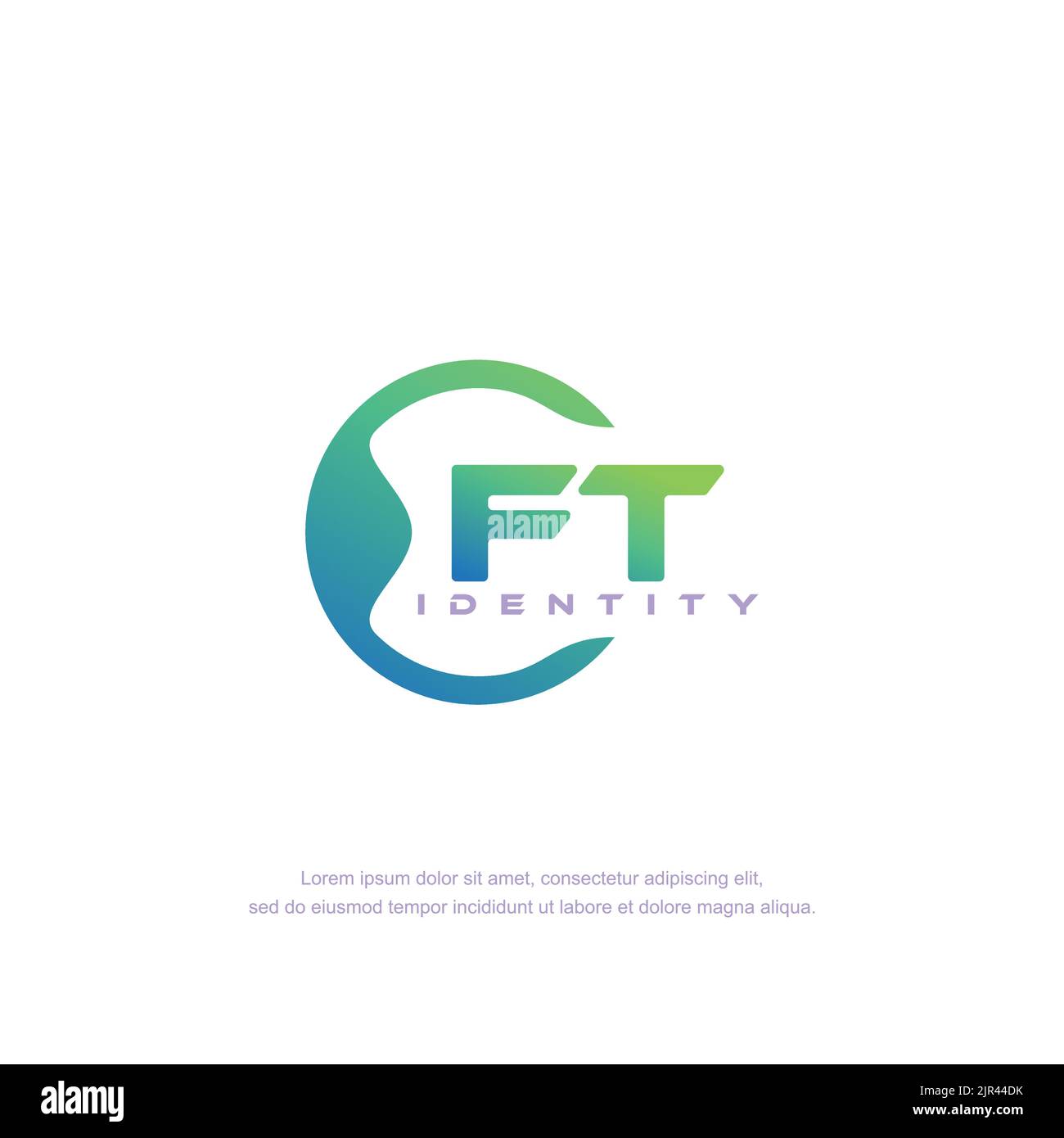 FT Initial letter circular line logo template vector with gradient ...