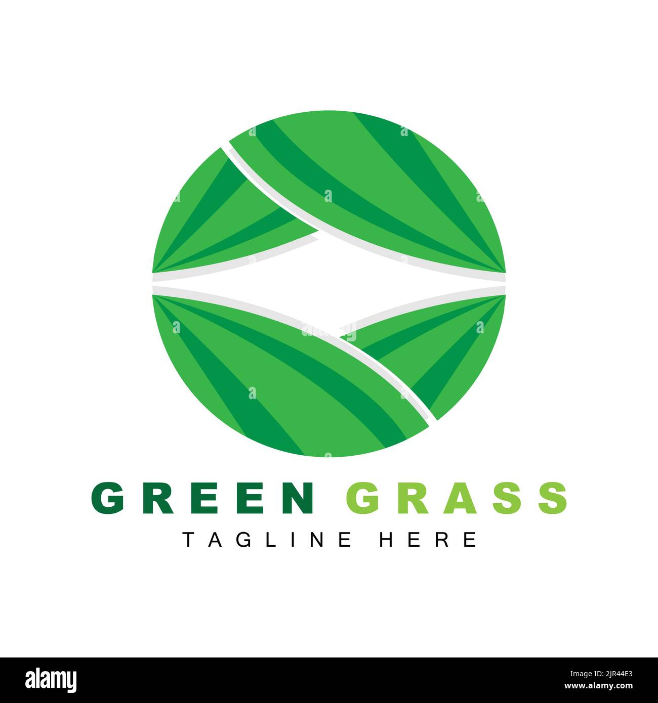 Green Grass Logo Design, Farm Landscape Illustration, Natural Scenery ...