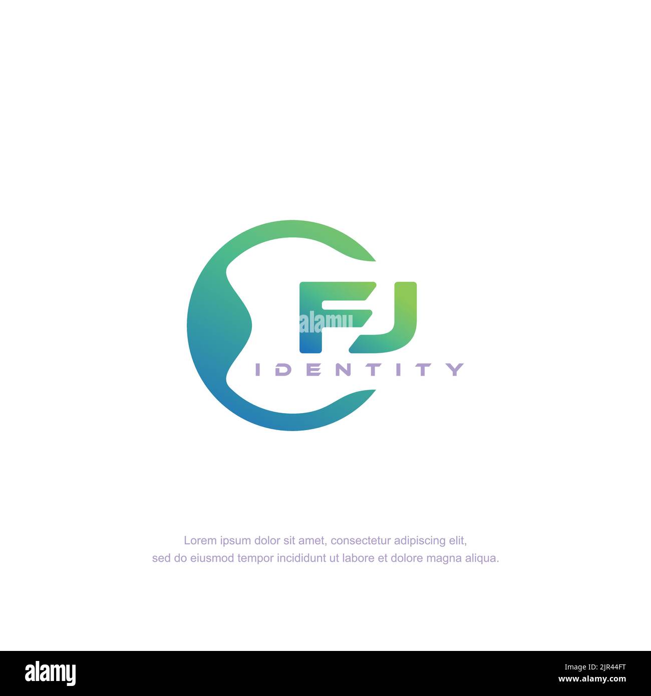 FJ Initial letter circular line logo template vector with gradient color Stock Vector Image ...