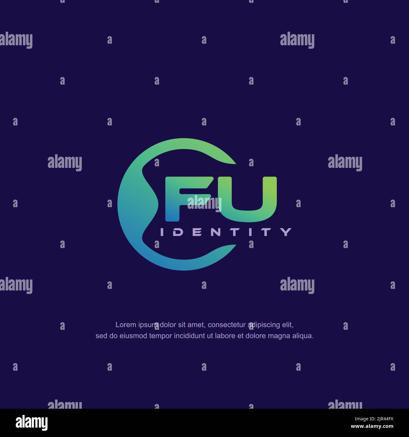 FU Initial letter circular line logo template vector with gradient ...
