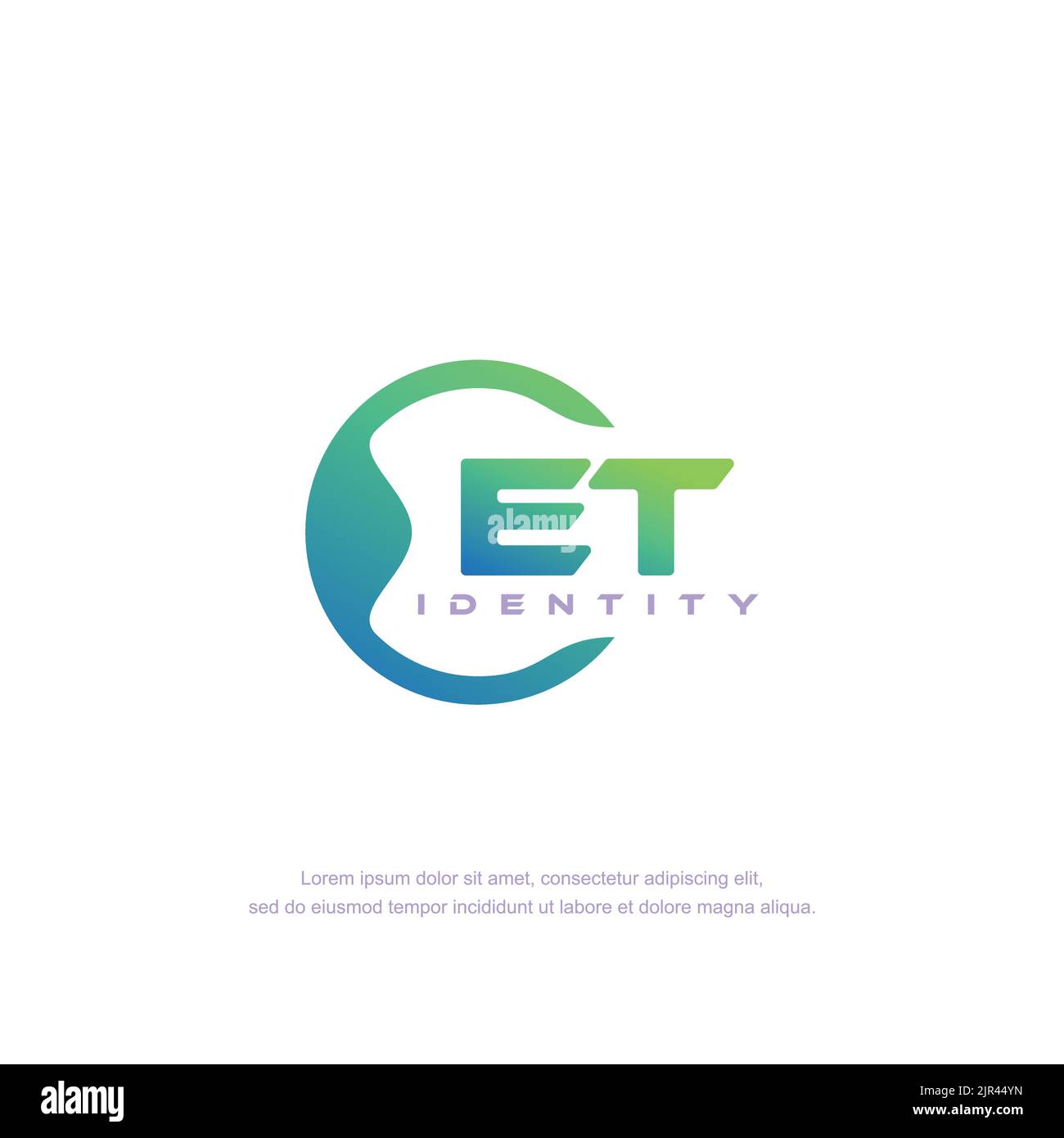 ET Initial letter circular line logo template vector with gradient ...
