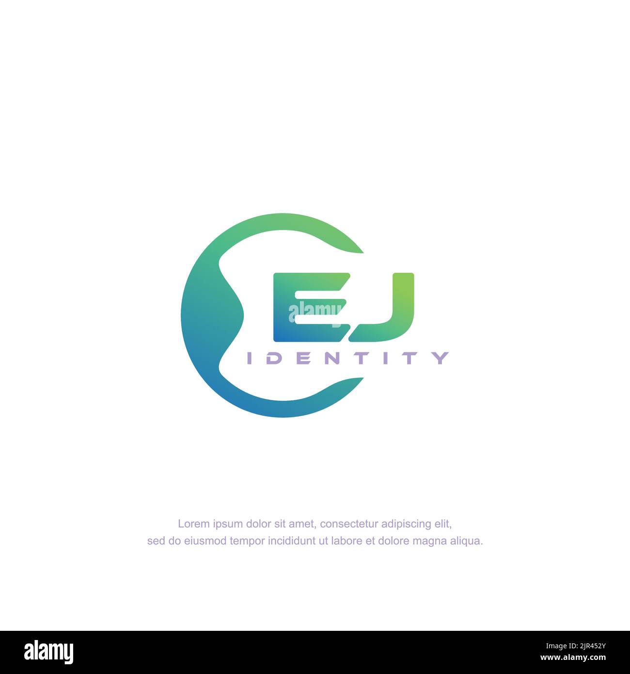EJ Initial letter circular line logo template vector with gradient color Stock Vector Image ...