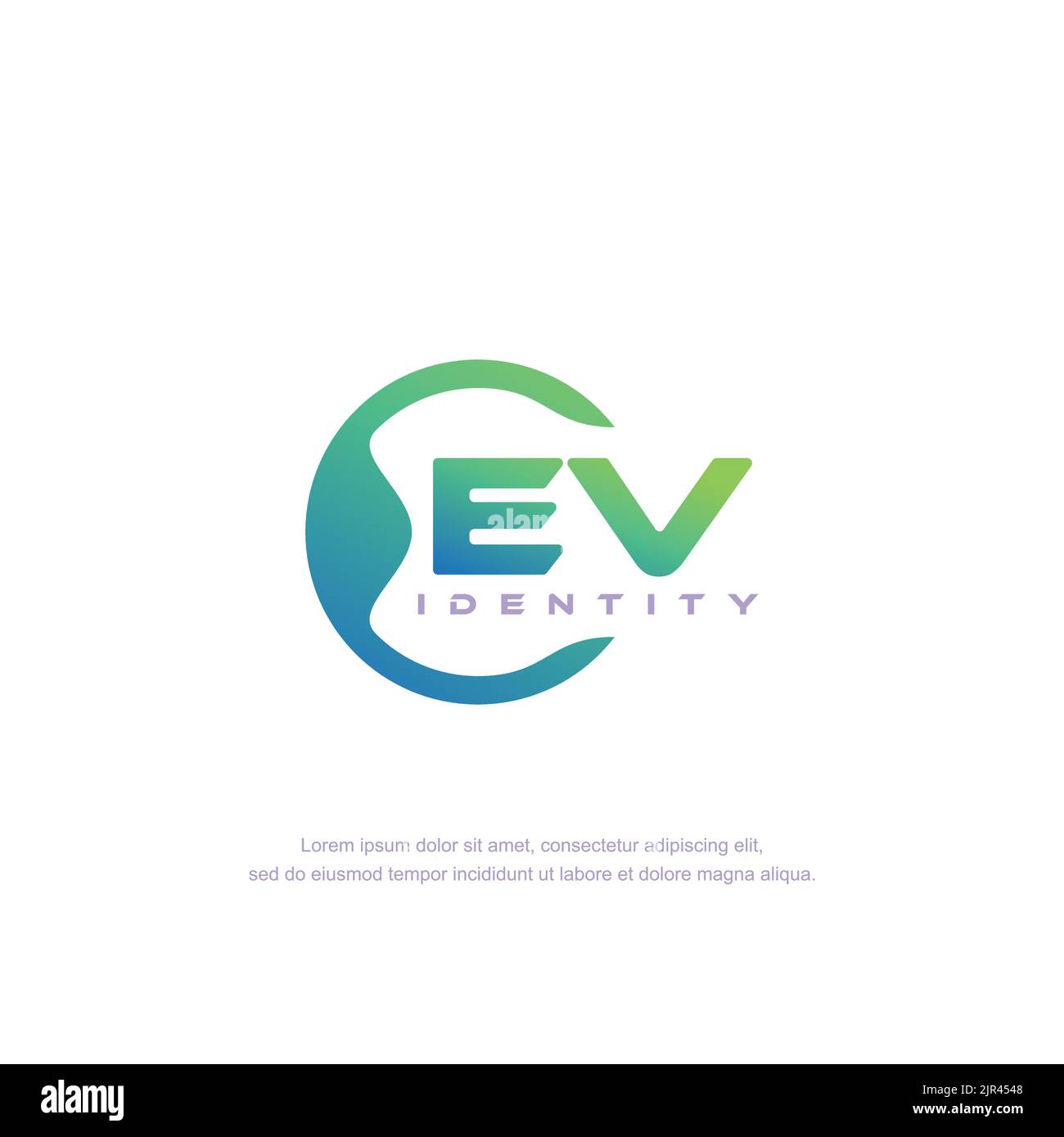 EV Initial letter circular line logo template vector with gradient ...