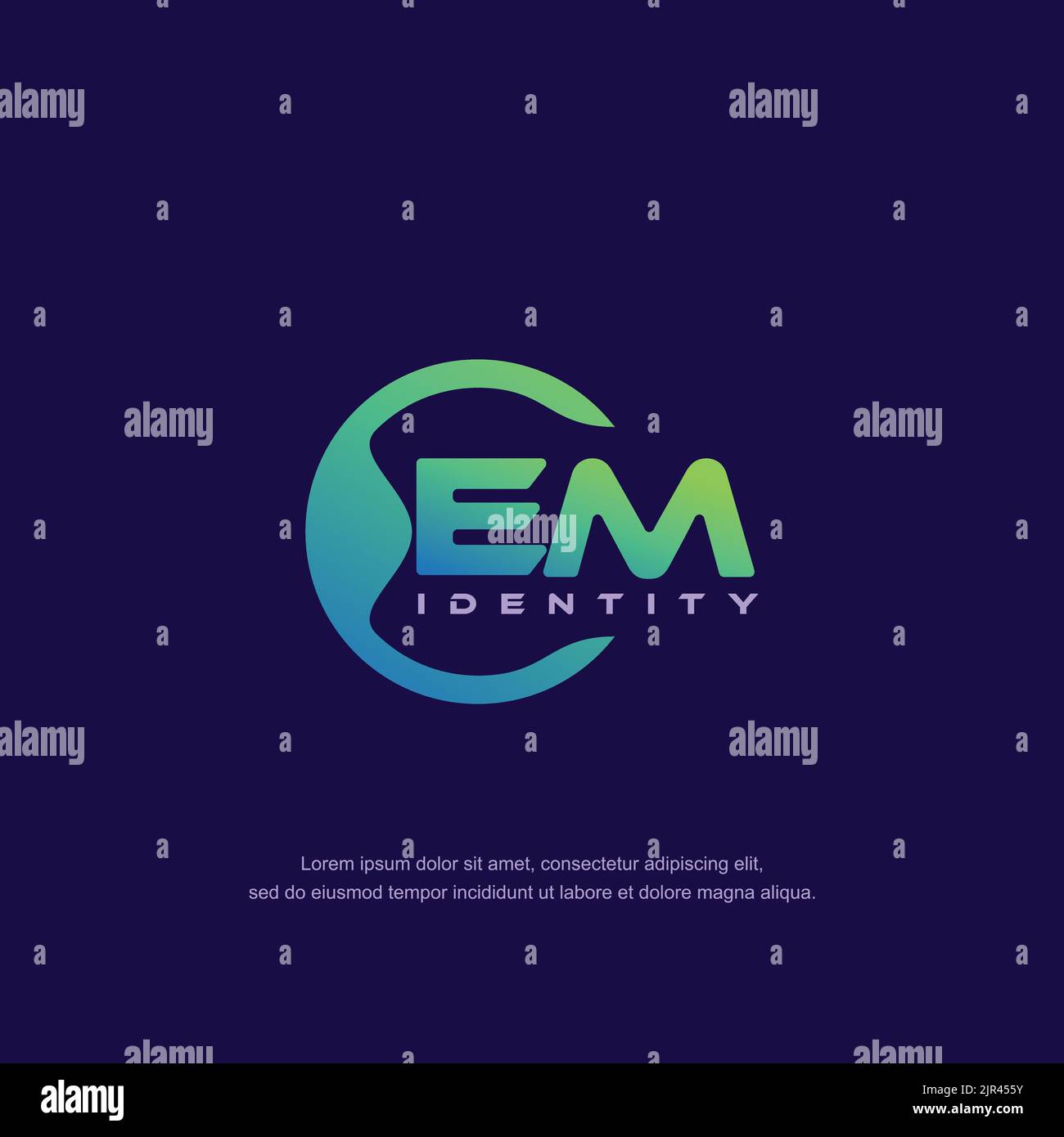 EM Initial letter circular line logo template vector with gradient ...