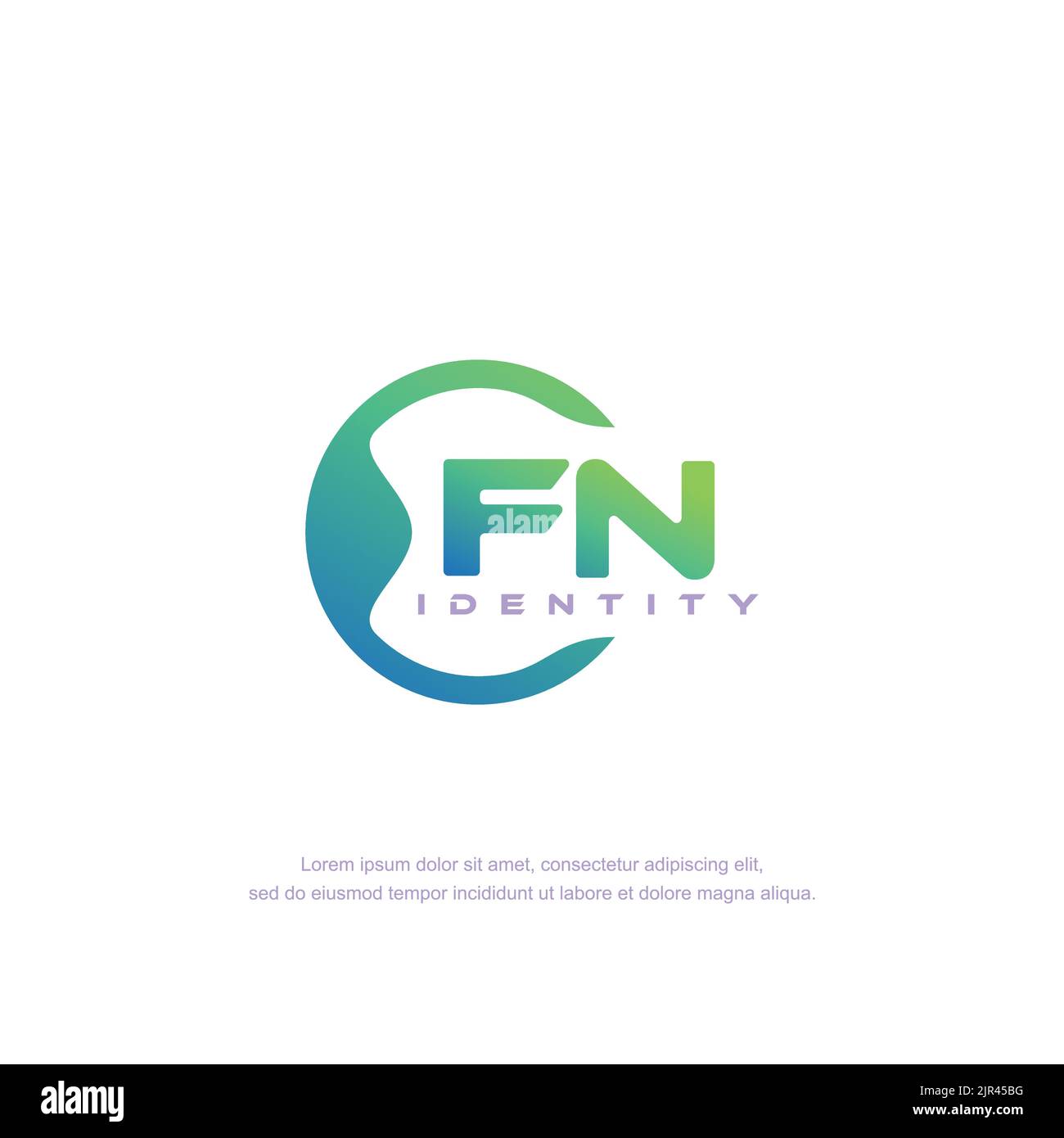FN Initial letter circular line logo template vector with gradient ...
