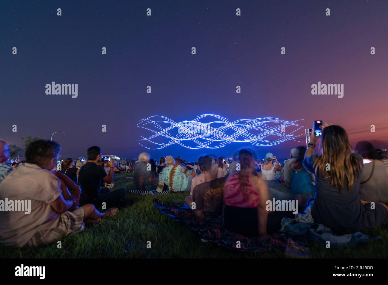 Drone light performance at the Darwin Festival Stock Photo - Alamy