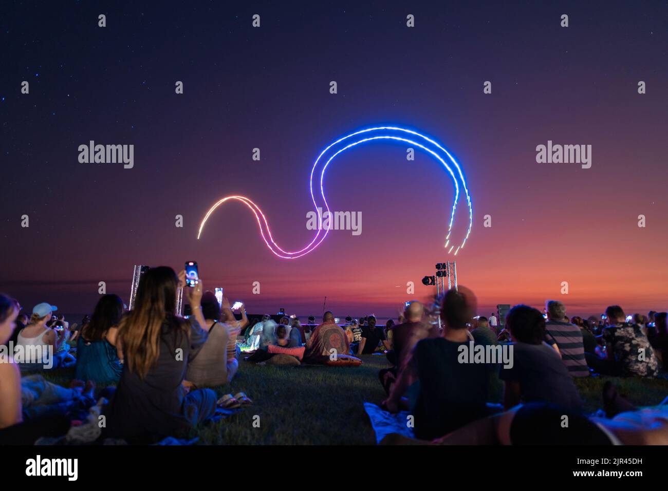 Drone light performance at the Darwin Festival Stock Photo - Alamy