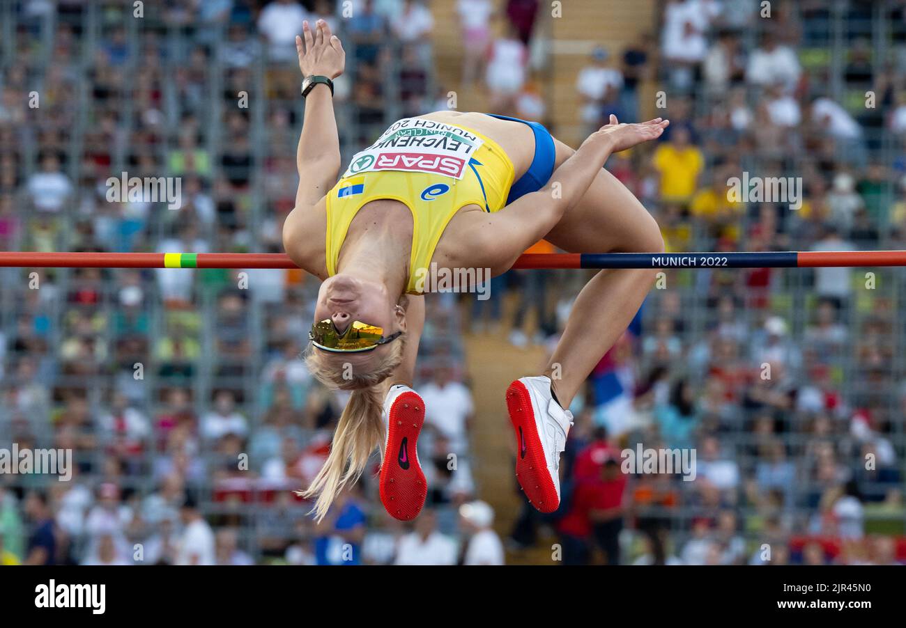 Bavaria, MŸnchen: 21 August 2022, Athletics: European Championships, Olympic Stadium, High Jump ...