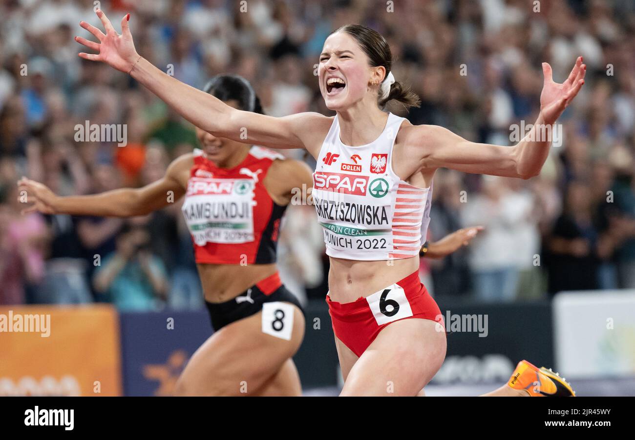 Munich, Germany. 21st Aug, 2022. Athletics: European Championships, Olympic Stadium, 100m ...