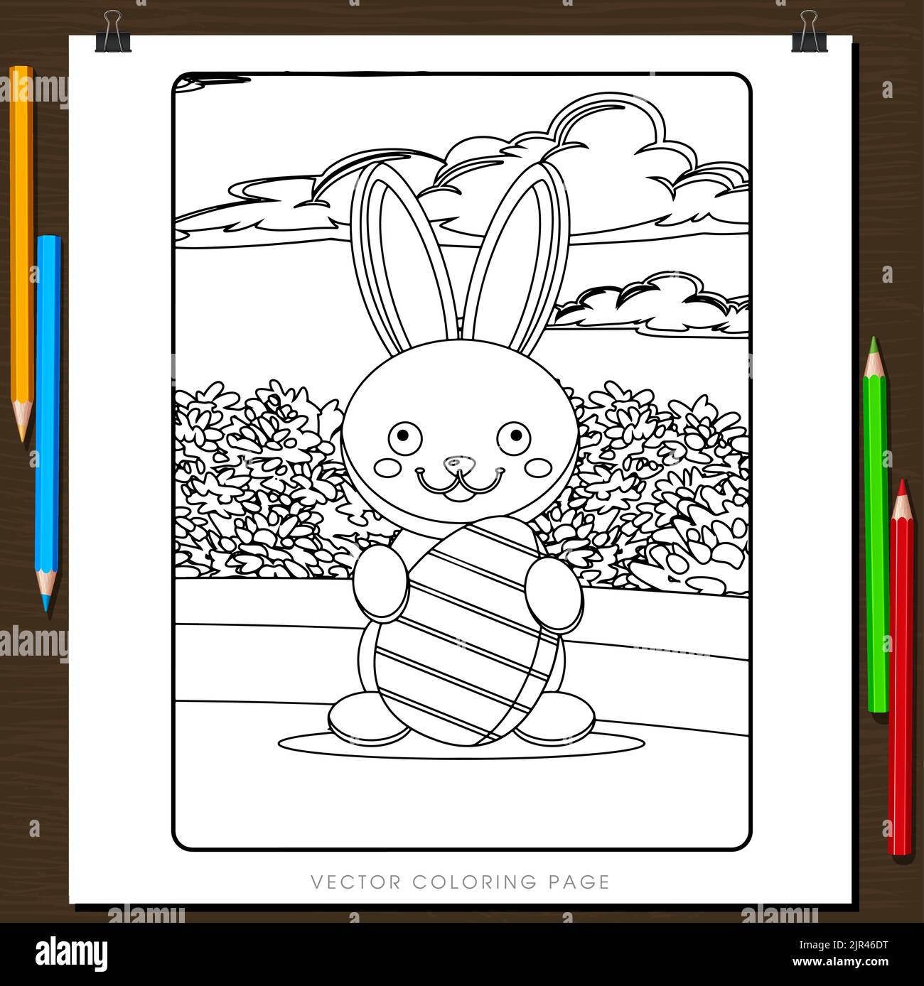 Rabbit coloring page hi-res stock photography and images - Alamy