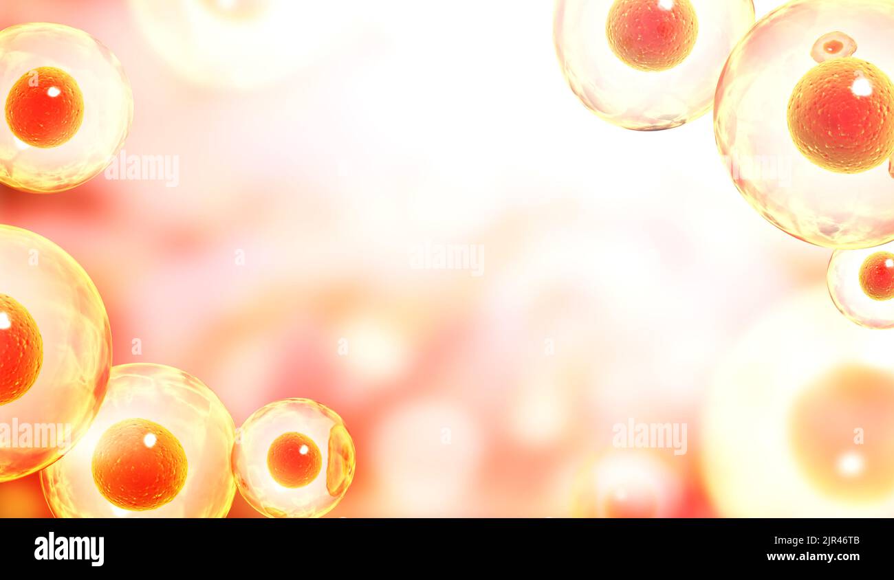 Horizontal banner with organic cells. Virus, germ or bacteria on ...