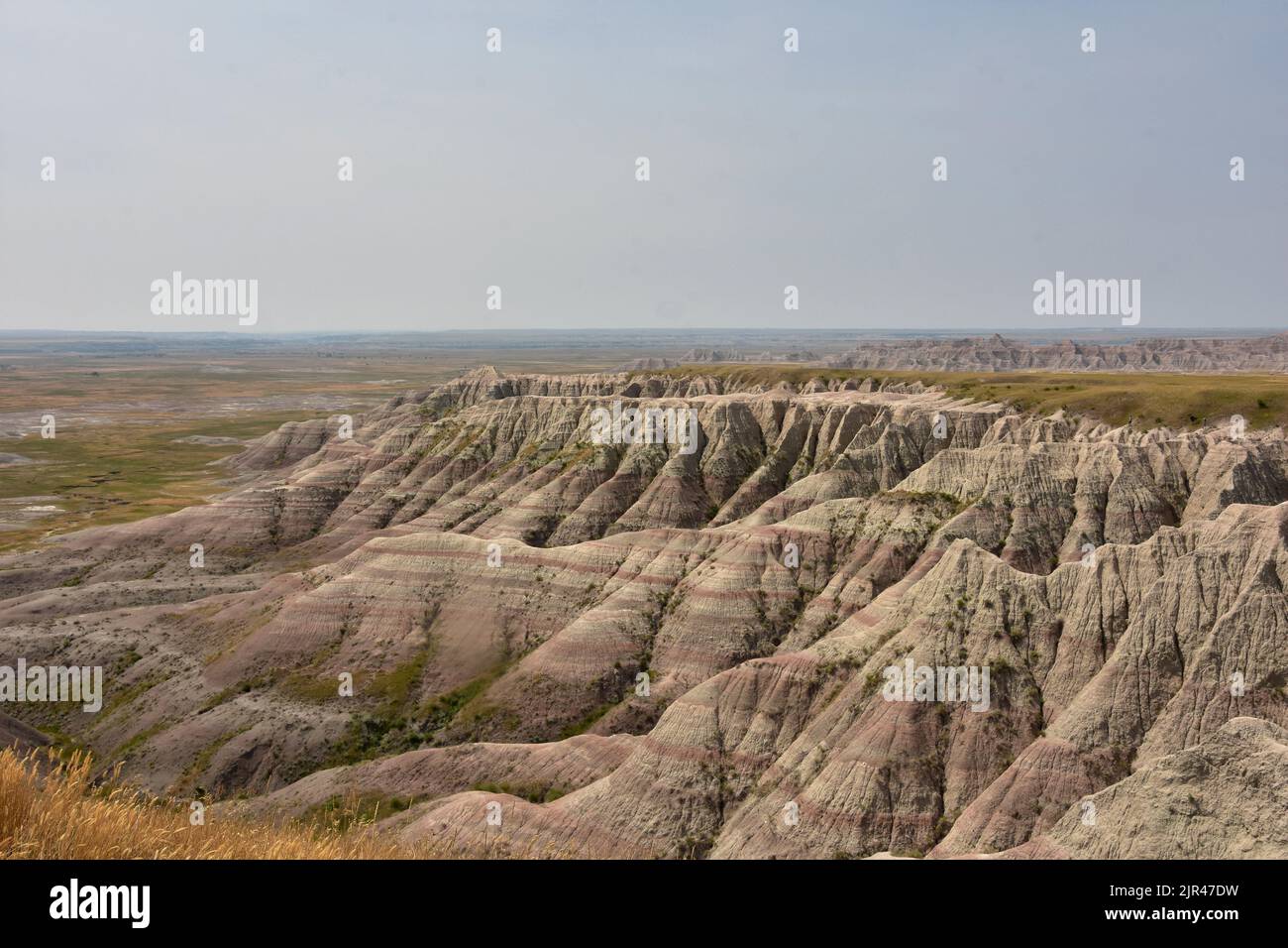 Beautiful sandstone rock formations with striations in the mounds in ...