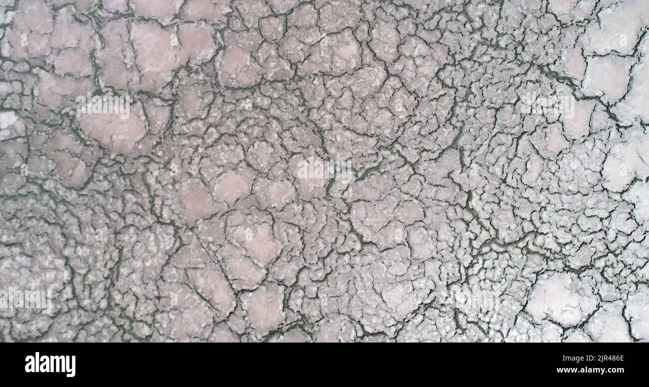 XILINGOL LEAGUE, CHINA - JULY 28, 2022 - A dry salt lake is seen along ...