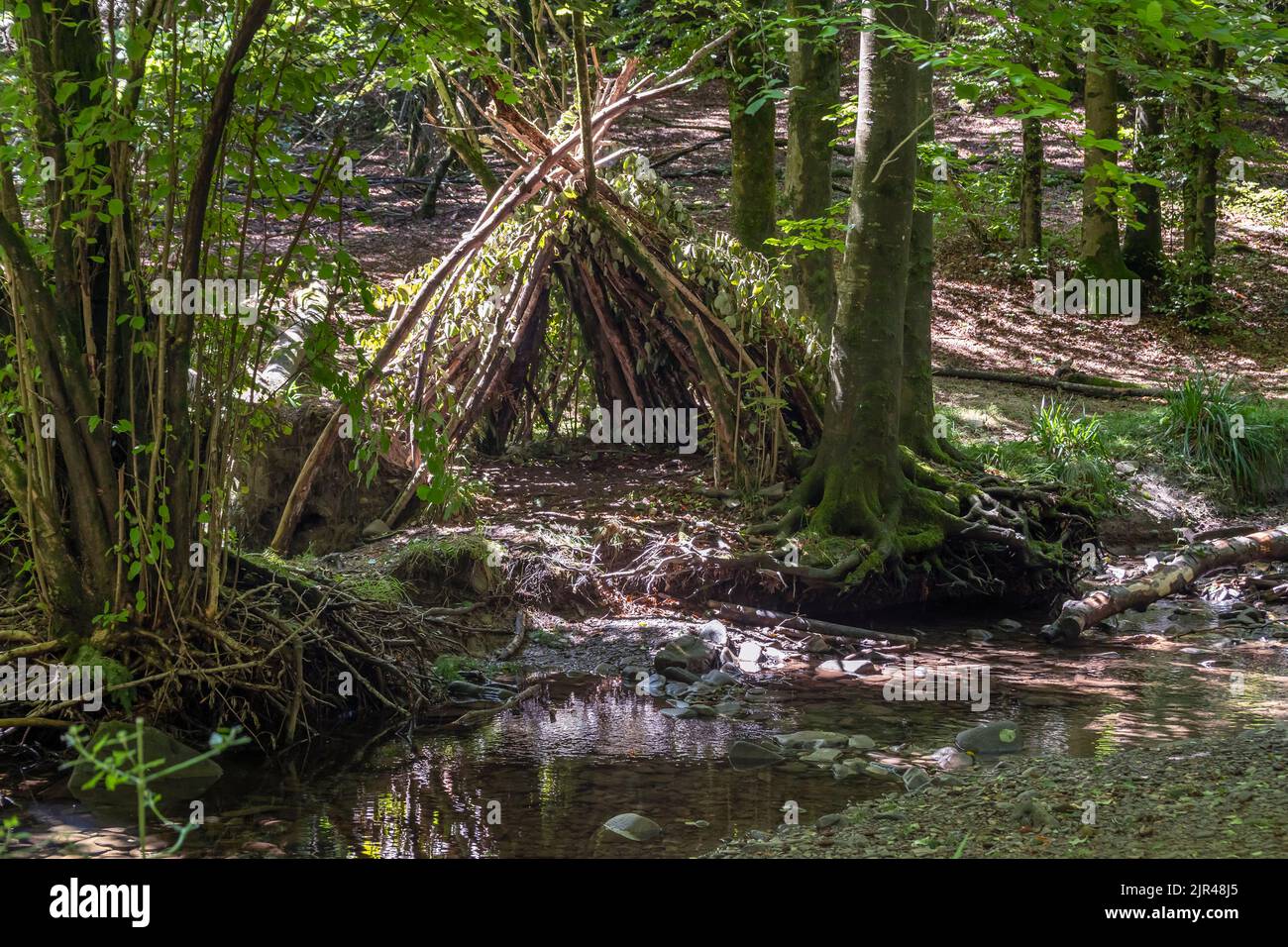 Primitive hut in nature park hi-res stock photography and images - Alamy