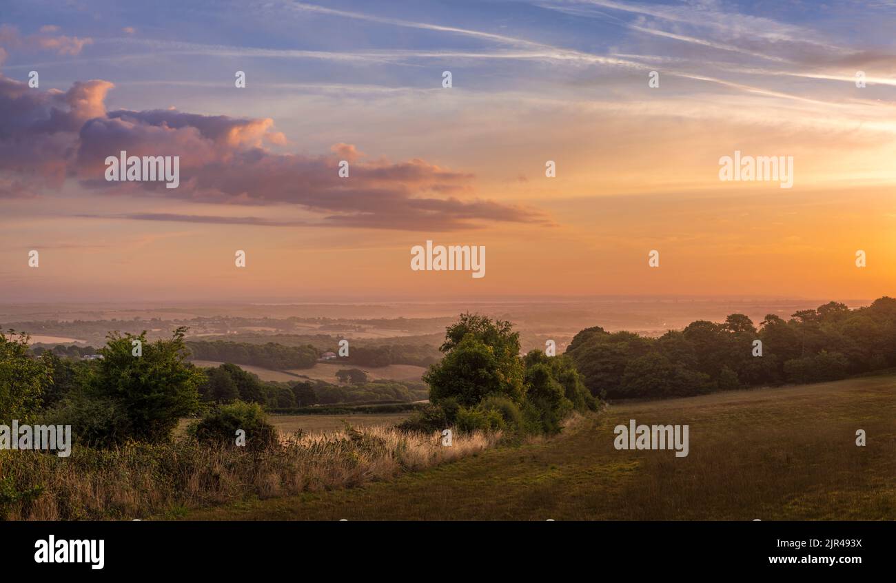 Dramatic August dawn sky from the North's Seat Hastings Country Park ...