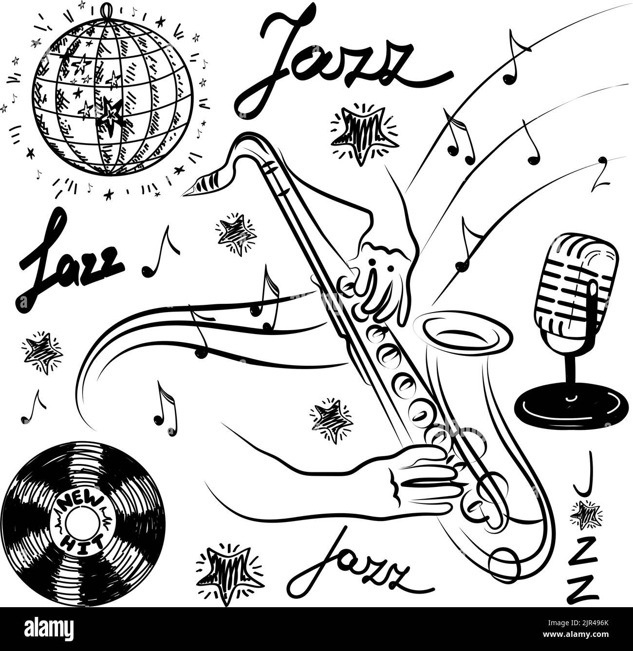 Flying sax player Stock Vector Images - Alamy