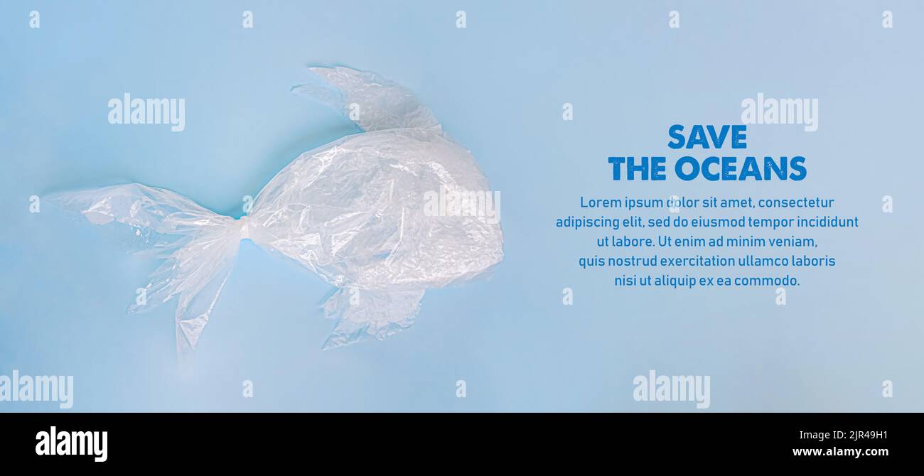 Pollution of the world's oceans with plastic garbage. Fish out of waste ...