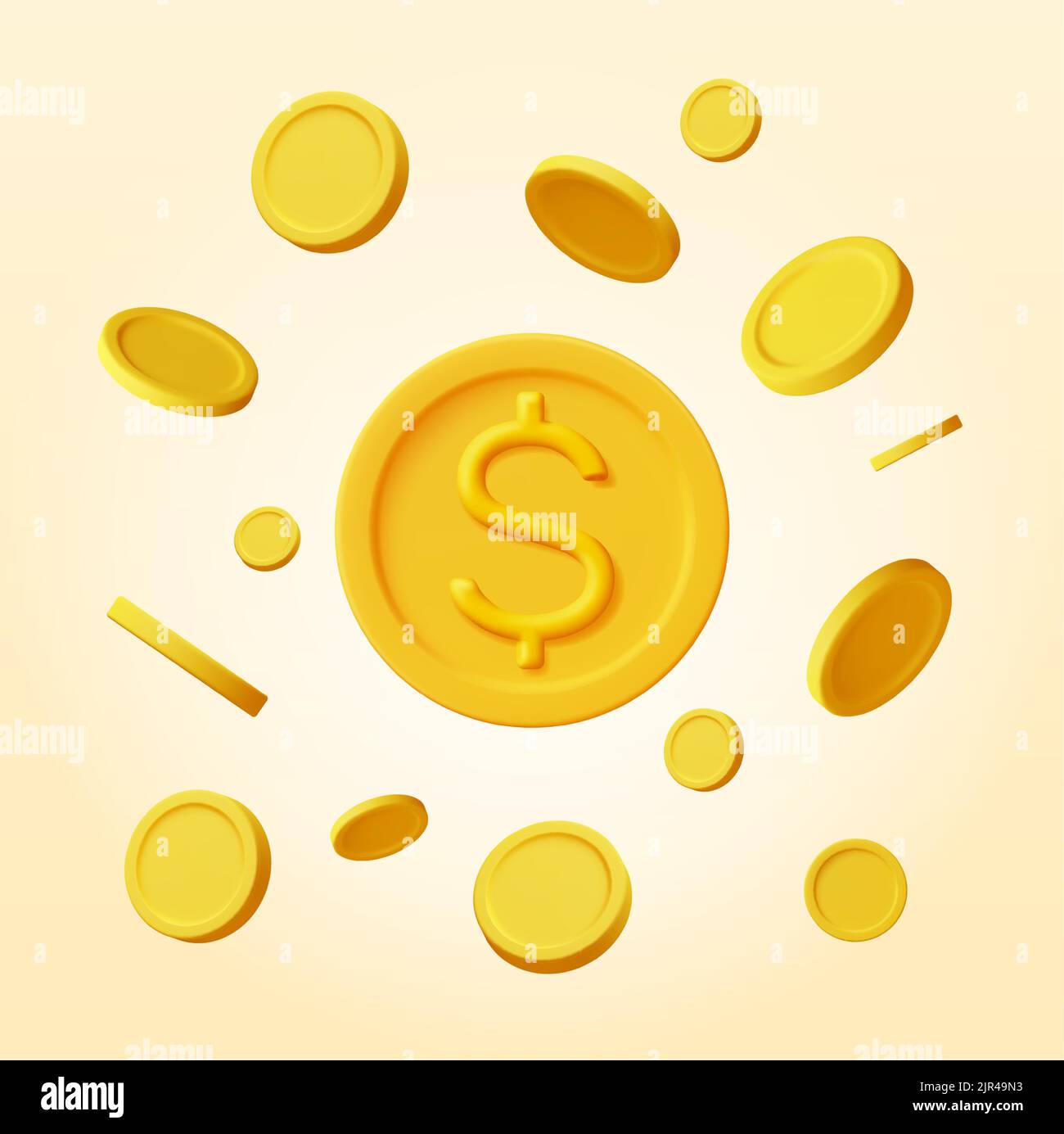 3D Falling Gold Coins Isolated Stock Vector Image & Art - Alamy