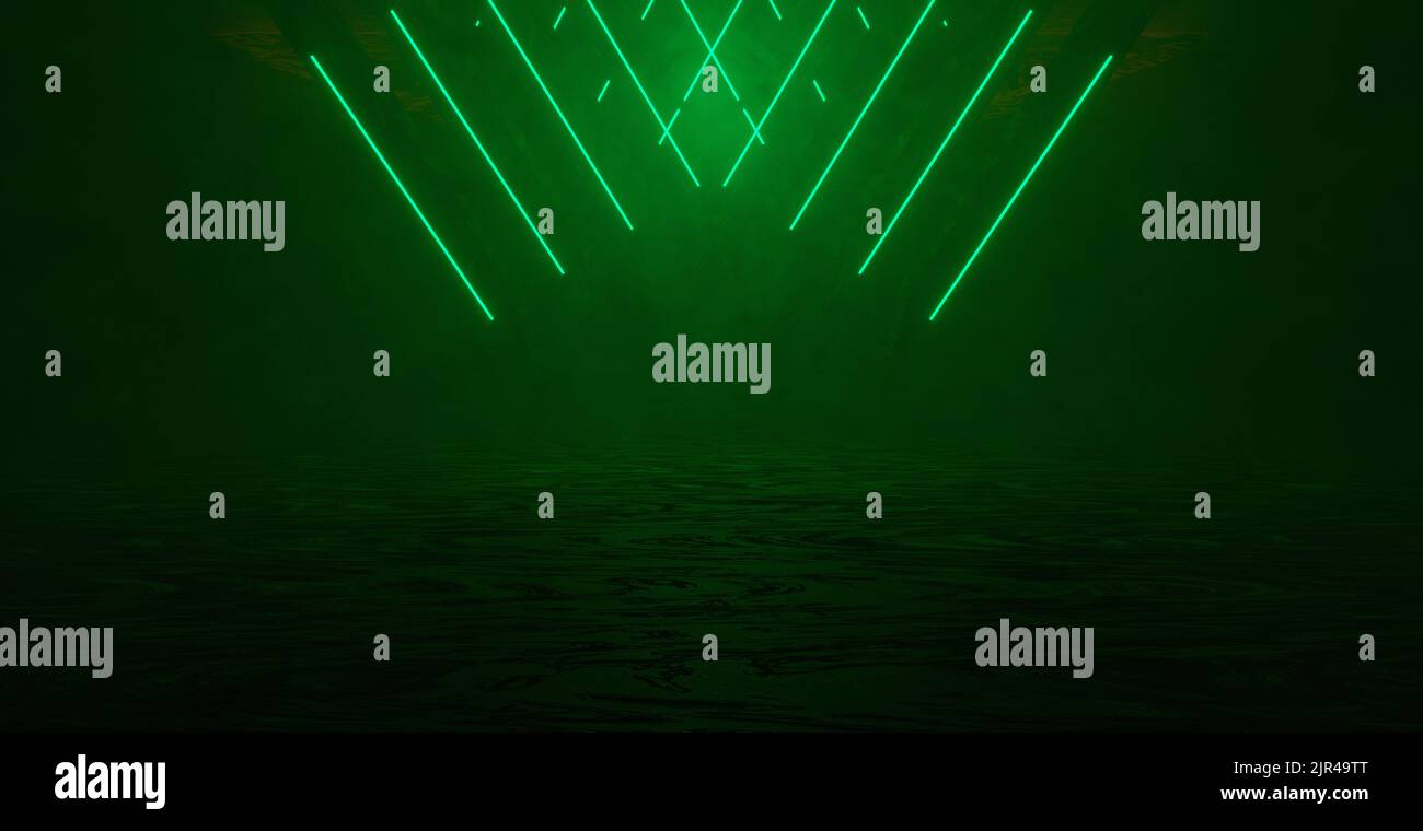 Fantastic Abstract Futuristic Empty Smoke Turquoise Technology Hall Or ...