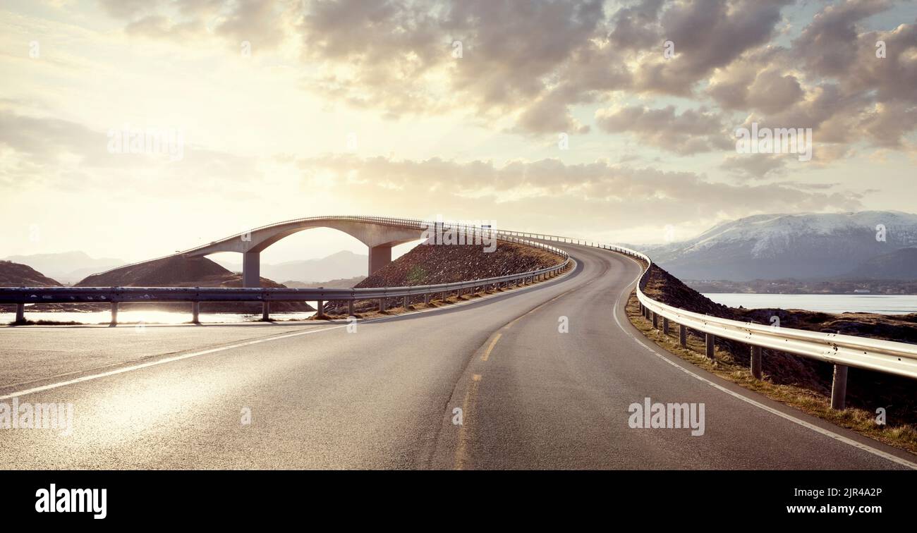 Storseisundet bridge on Atlantic Road in Norway Stock Photo - Alamy
