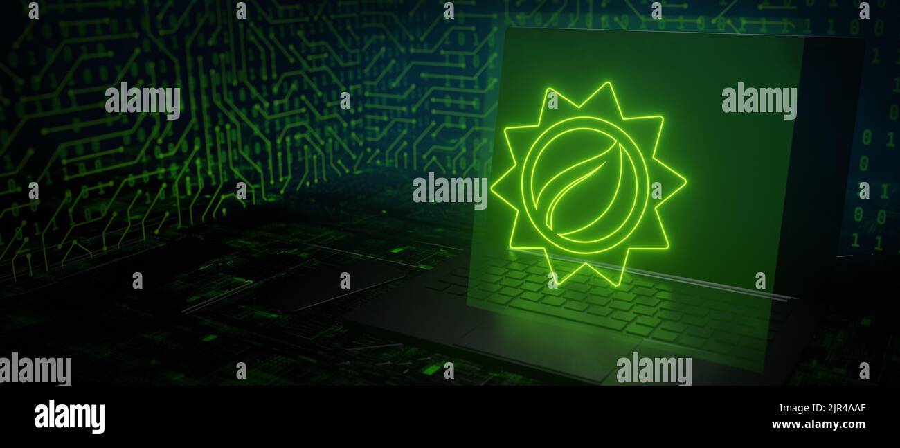 Solar energy digital technology concept banner background copyspace 3D ...