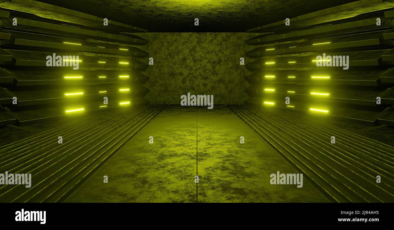 Blank Futuristic Showroom Studio Lighted Dark Green Banner Background ...