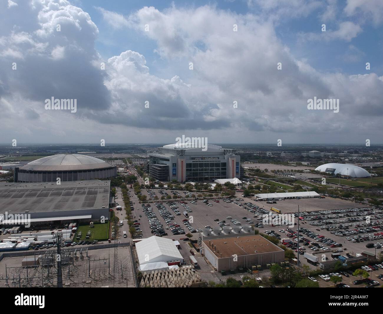 An aerial view of the NRG Stadium on a cloudy day Stock Photo - Alamy