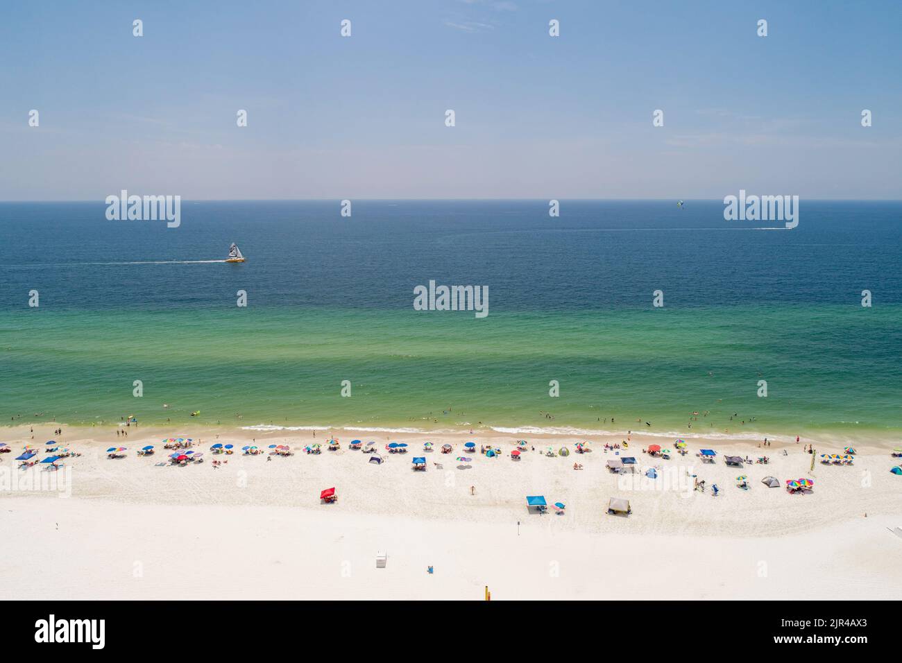 Aerial view of Gulf Shores, Alabama in July Stock Photo - Alamy