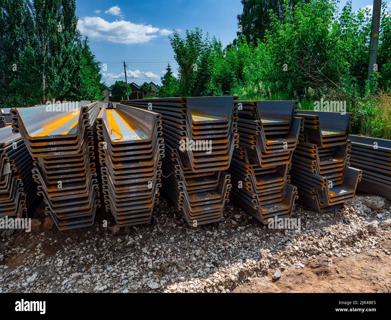 Construction building material. Metal construction beams, steel ...