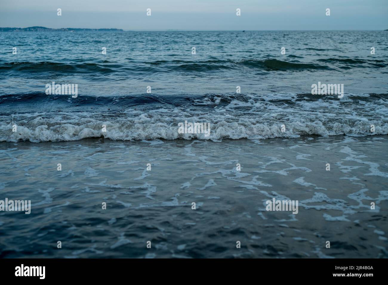 A scenic shot of waves at Revere Beach in Revere, Massachusetts during ...