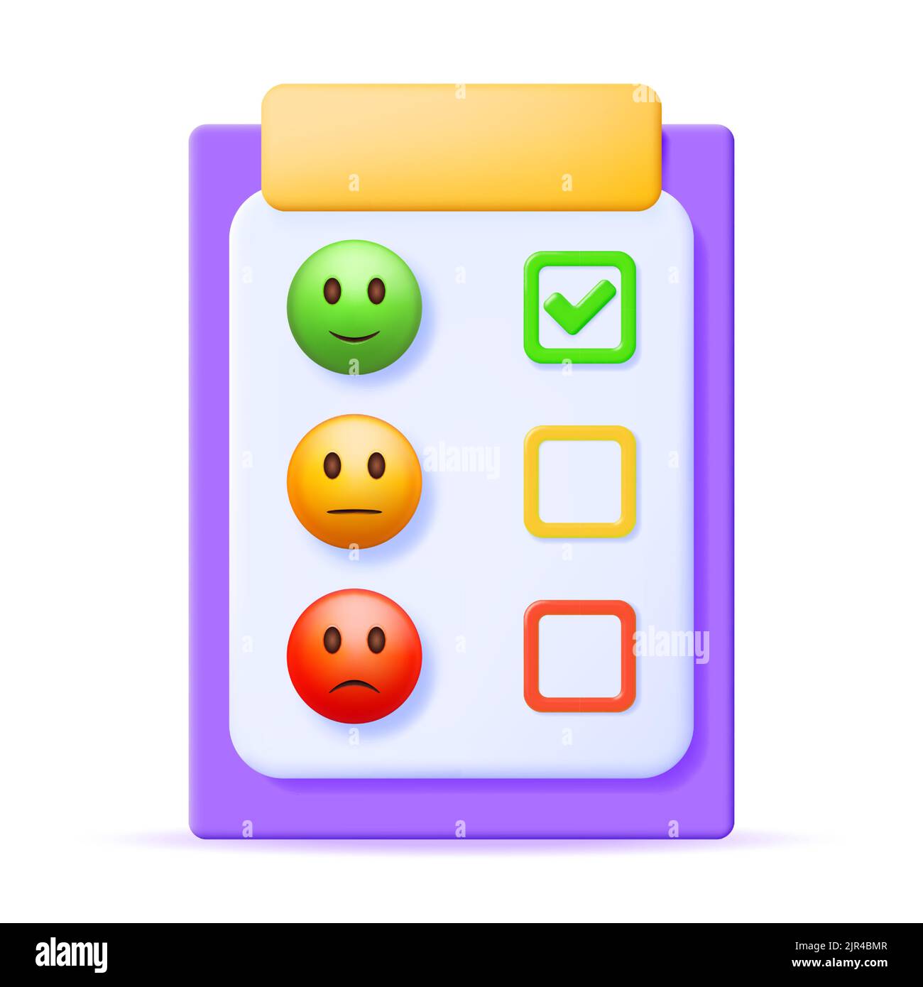 3D Paper Clipboard Holder with Smiley Emoticons Stock Vector Image ...