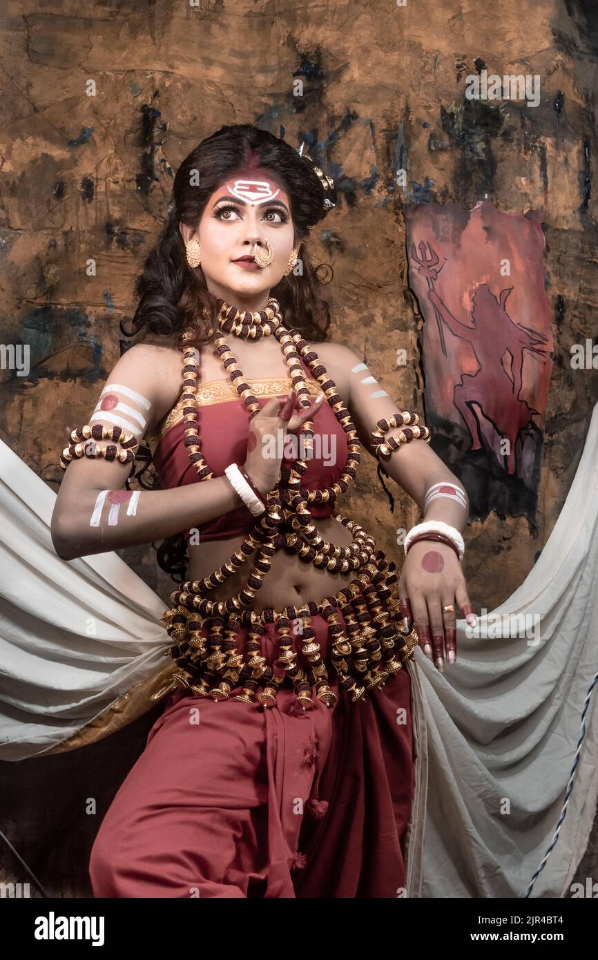 Concept Agomoni/ mahalaya shoot-Forms of Parvati with traditional dress ...