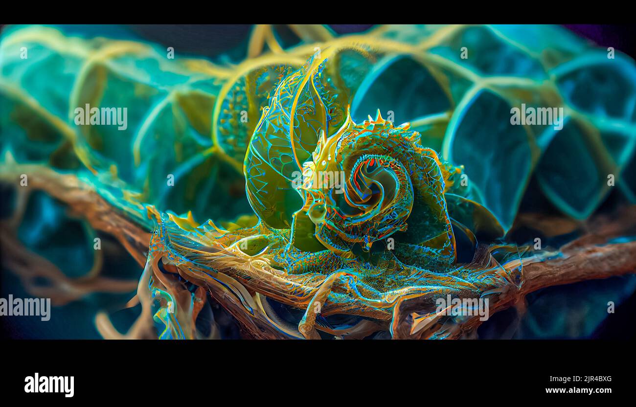 Colorful abstract fibonacci fractalized background inspired by ...