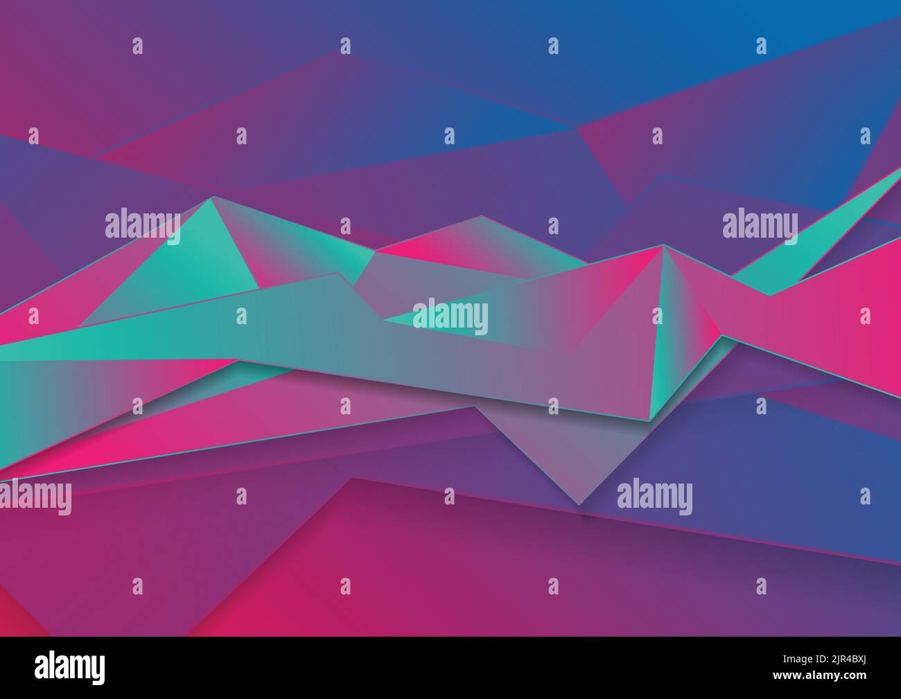 Colorful abstract neon polygonal tech background. Vector digital ...