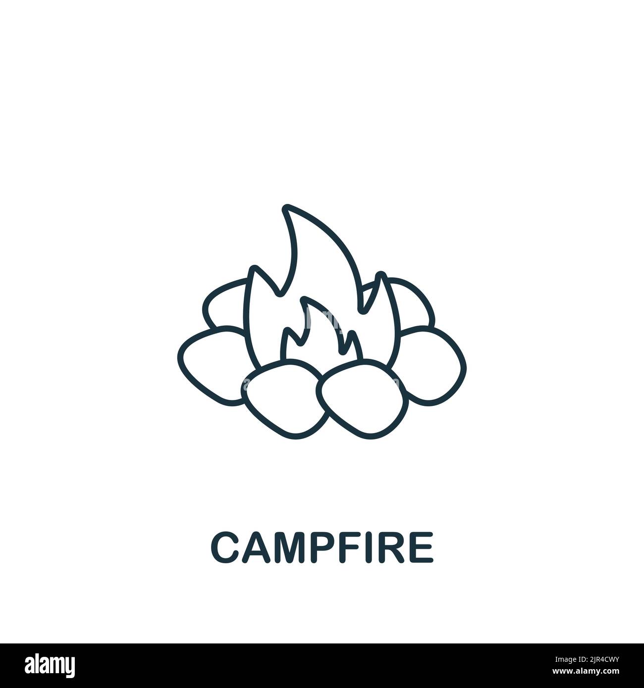 Campfire icon. Line simple line Outdoor Recreation icon for templates ...